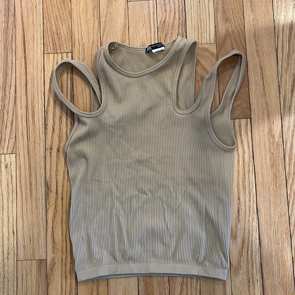 Zara | Tops | Zara Double Strapped High Neck Full Length Tank Top ...